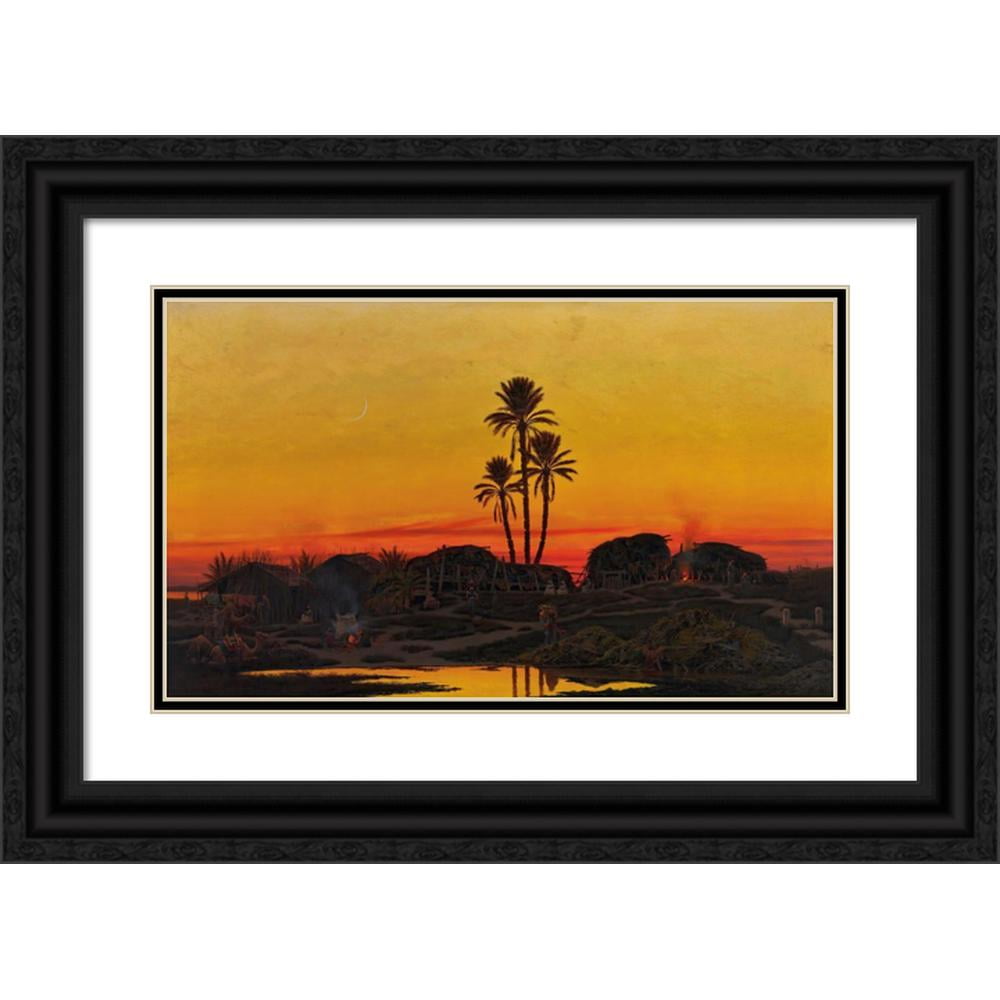 Richard Fuchs 18x12 Black Ornate Wood Framed Double Matted Museum Art ...