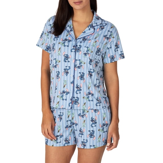 Richard Leeds International Womens Short Sleeve Button-Down Pajama Set ...