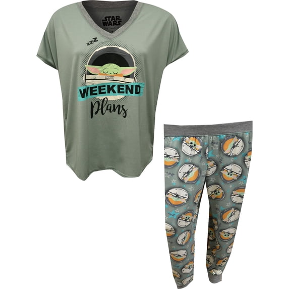 Richard Leeds Womens Star Wars Mandalorian Grogu Weekend Plans Pajama ...