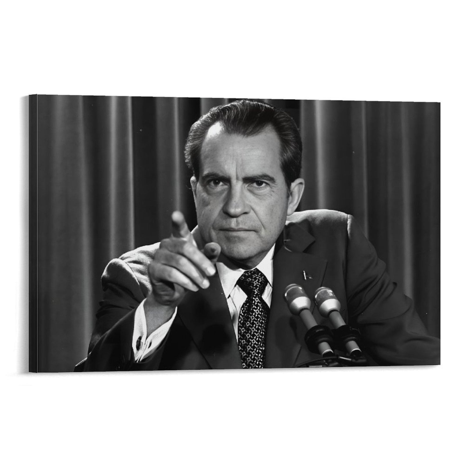 Richard Nixon Make An Important Speech Black And White Poster Room ...