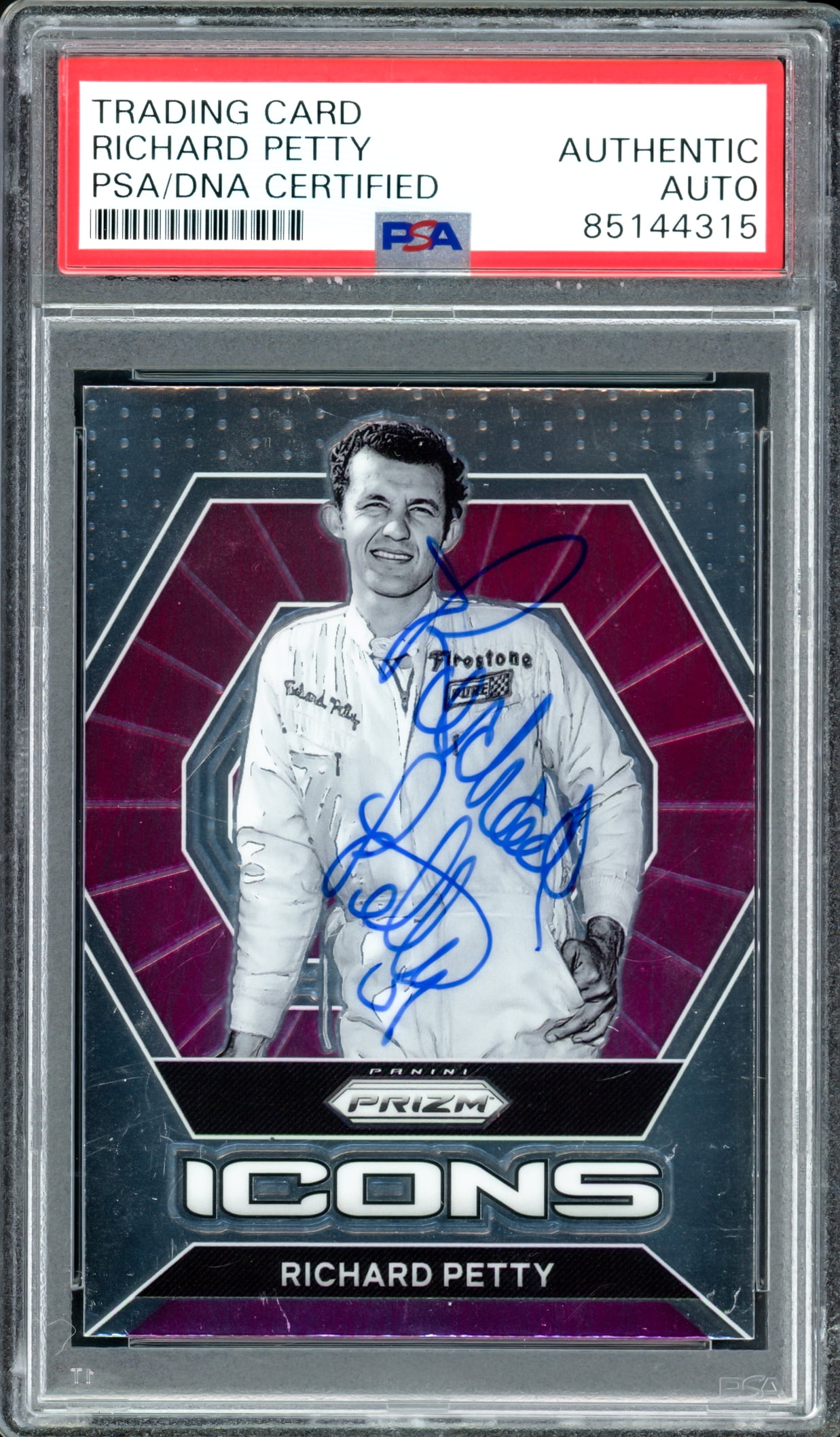 Richard Petty Autographed 2022 Panini Prizm Card #81 PSA/DNA #85144315 ...