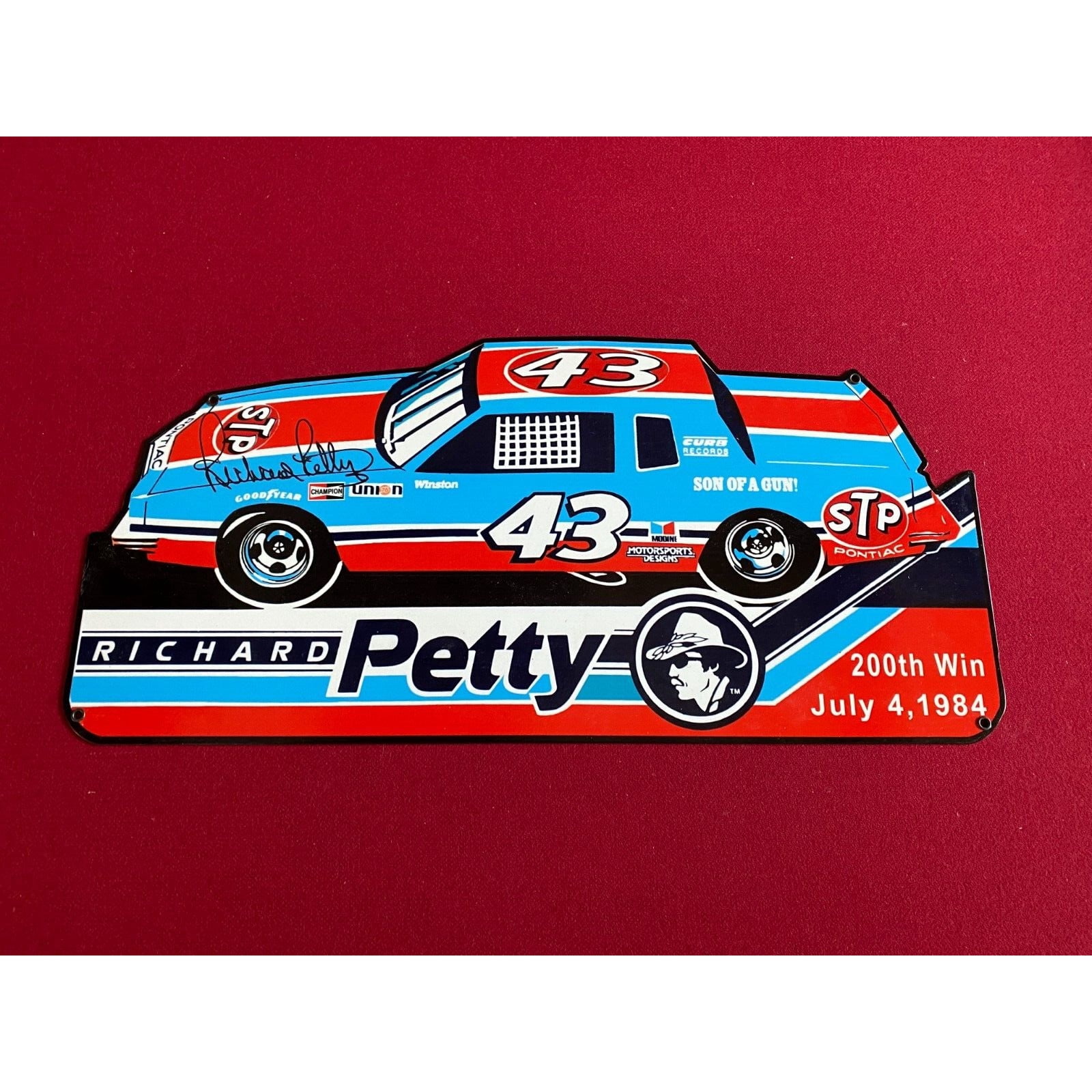 Richard Petty, "Autographed" (Beckett) 200th Win, Metal Sign (Vintage ...
