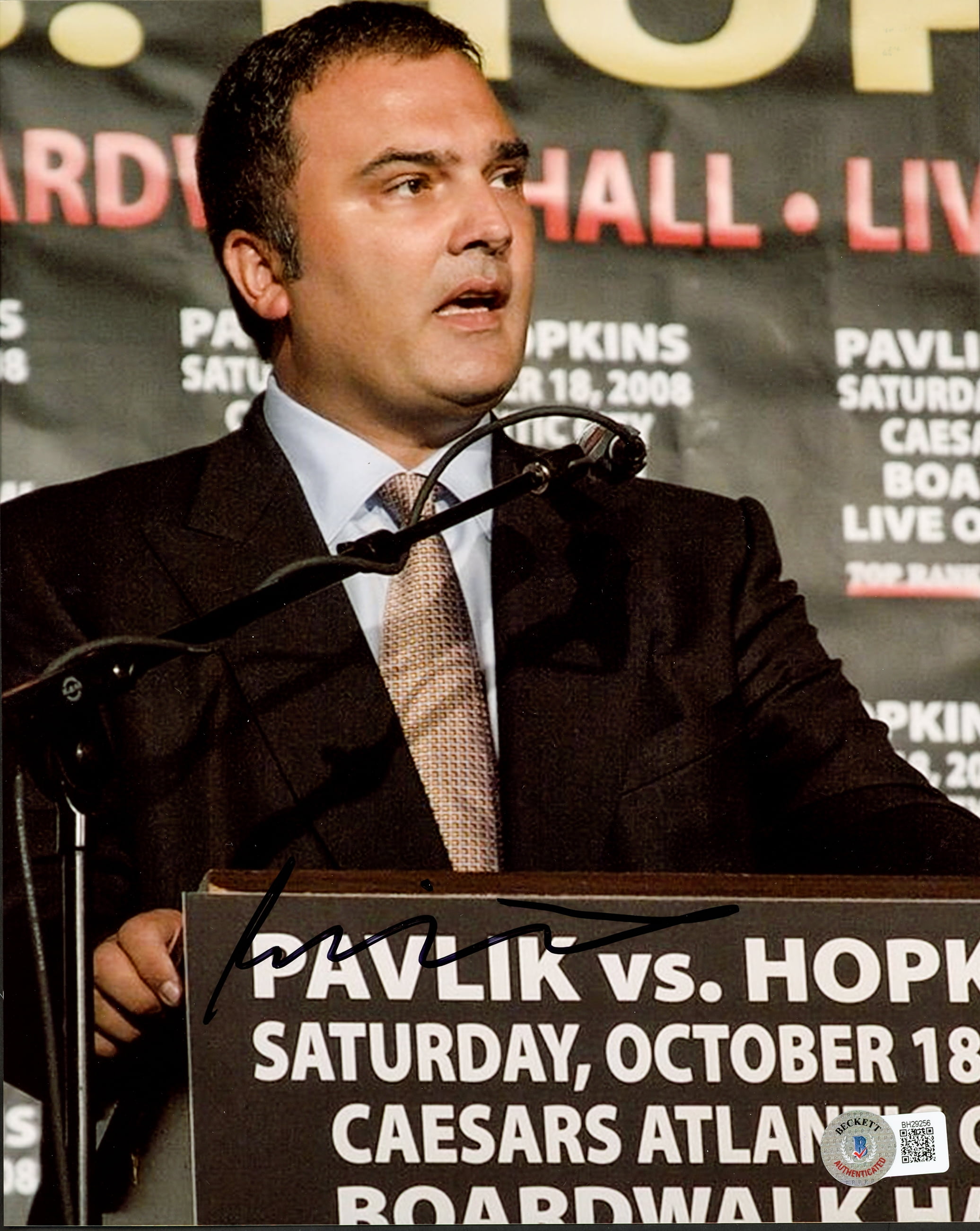 Richard Schaefer Autographed 8x10 Photo Boxing Promoter Beckett BAS QR ...