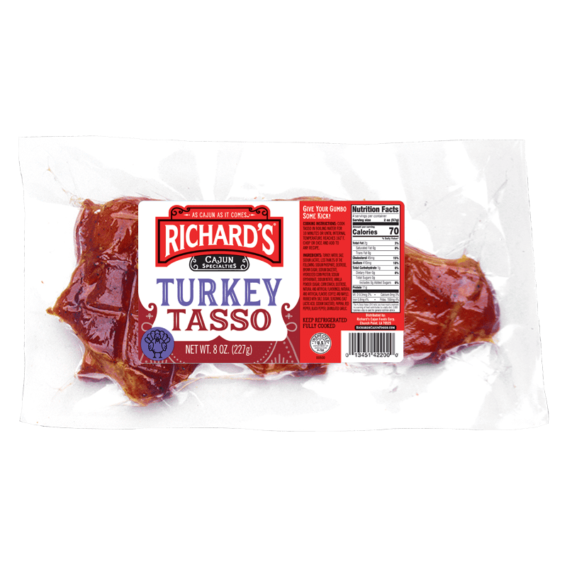 Richard's Cajun Foods Turkey Tasso 8 oz Refrigerated High Protein ...