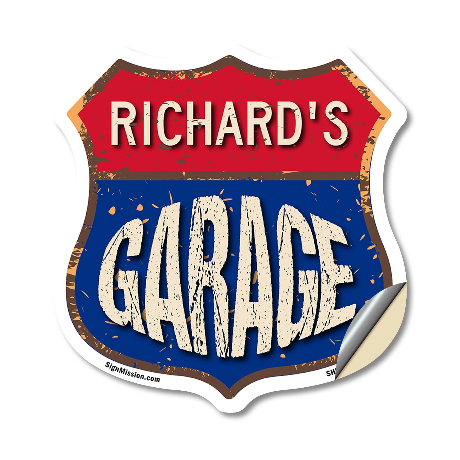 Richard's Garage 12 inch X 12 inch Shield Shaped Heavy Duty 3.2 mil ...