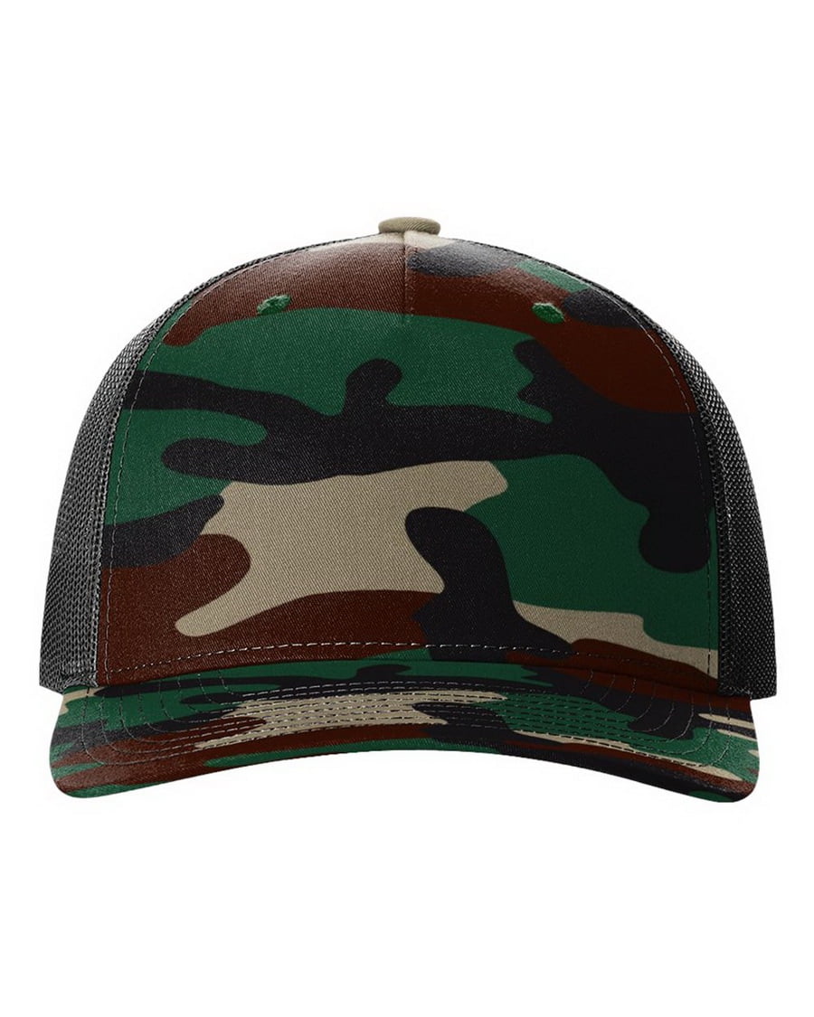 Richardson Printed Five Panel Trucker (112PFP), Size OSFM, Green Camo ...