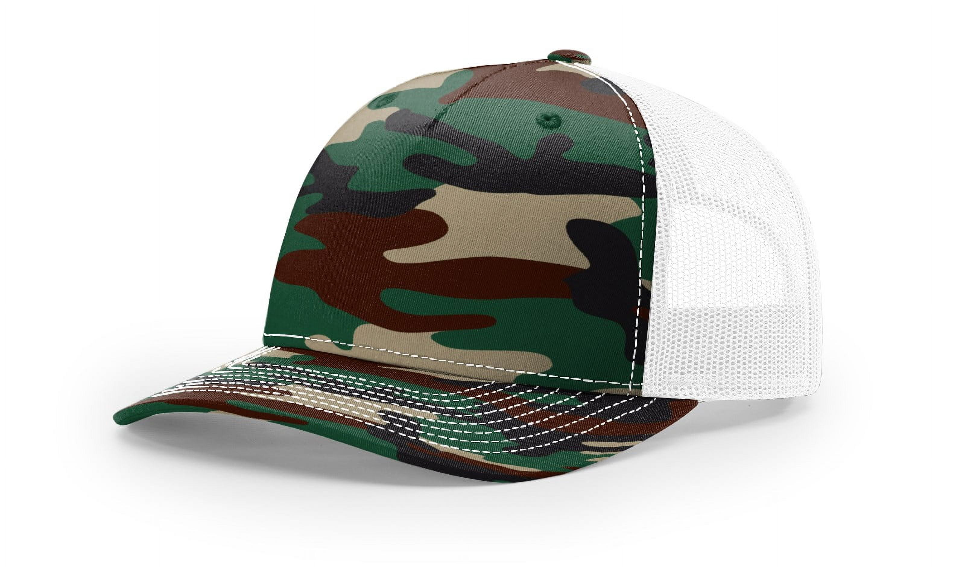Richardson 112PFP Printed Five-Panel Trucker Cap-Green Camo/ White ...