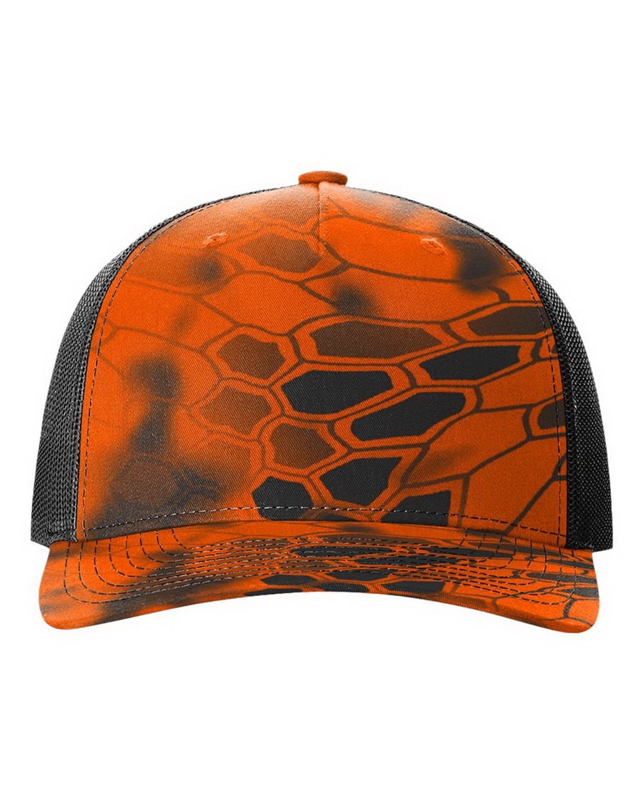 Richardson 112PFP Printed Five-Panel Trucker Cap-Kryptek Inferno/ Black ...