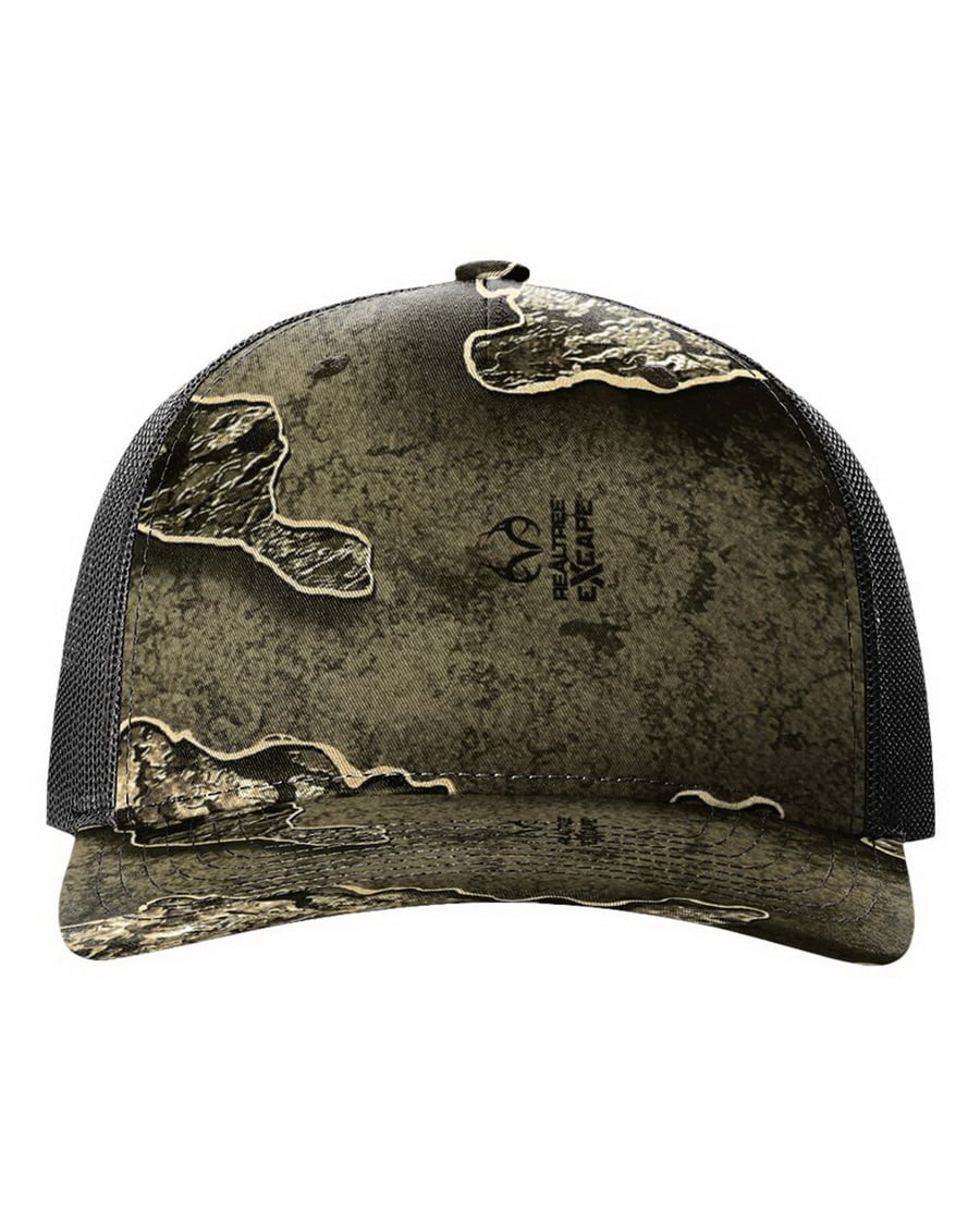 Richardson 112PFP Printed Five-Panel Trucker Cap-Realtree Escape/ Black ...