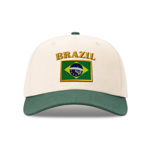 Richardson 5 Panel Two Tone Hat Brazil Flag Brazilian Portuguese Bras ...