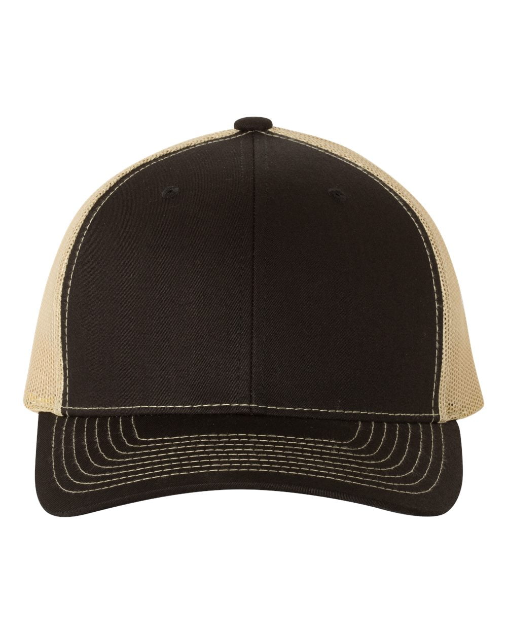 Richardson - Adjustable Snapback Trucker Cap - 112 - Black/ Vegas Gold ...