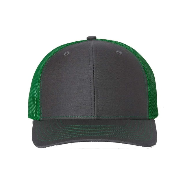 Richardson - Adjustable Snapback Trucker Cap - 112 - Charcoal/ Kelly ...