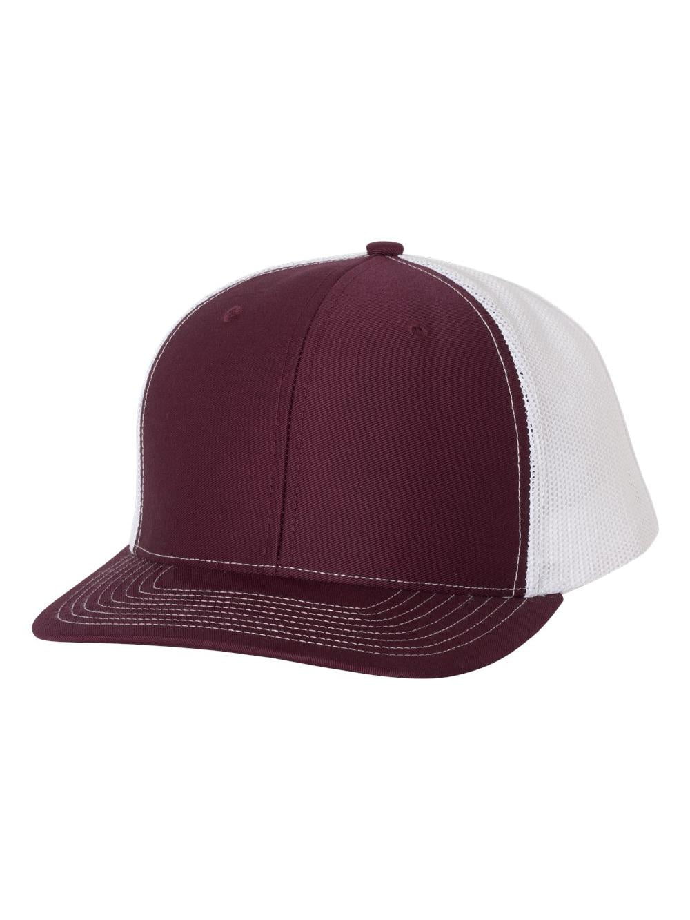 Richardson - Adjustable Snapback Trucker Cap - 112 - Maroon/ White ...