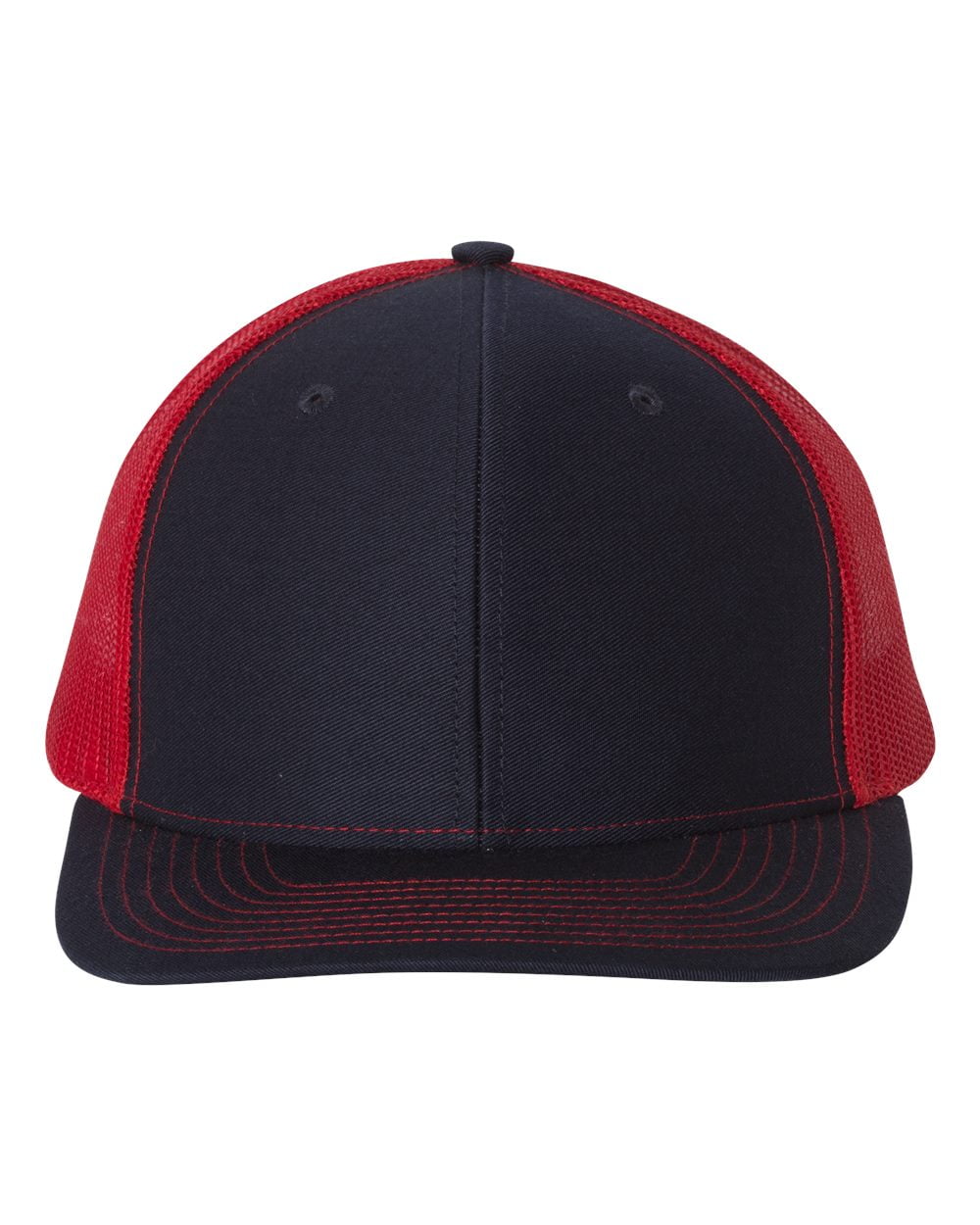Richardson - Adjustable Snapback Trucker Cap - 112 - Navy/ Red - Size ...