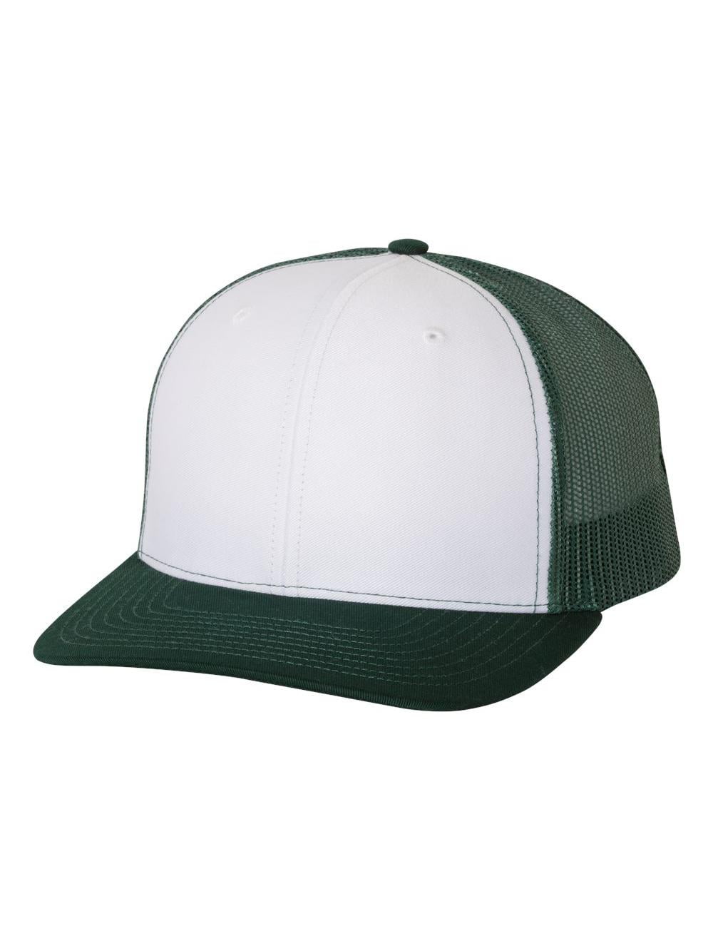 Richardson - Adjustable Snapback Trucker Cap - 112 - White/ Dark Green ...