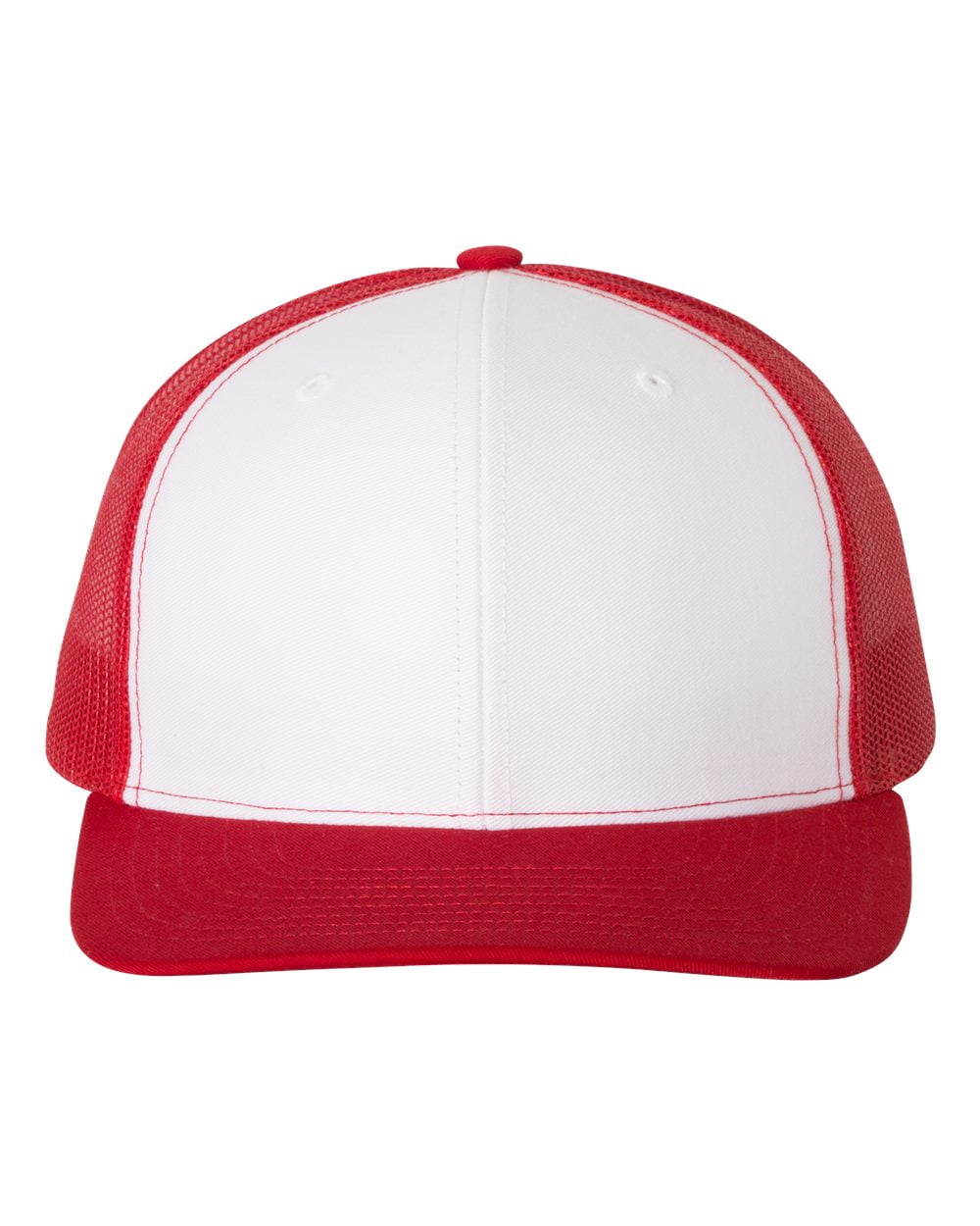 Richardson - Adjustable Snapback Trucker Cap - 112 - White/ Red - Size ...