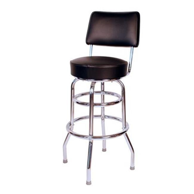 richardson seating 1958blk double ring swivel bar stool with back ...