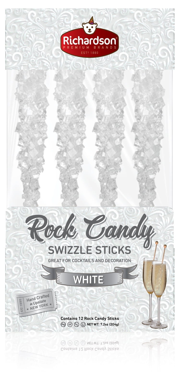 Richardson White Rock Candy Swizzle Sticks 12 piece box - Walmart.com