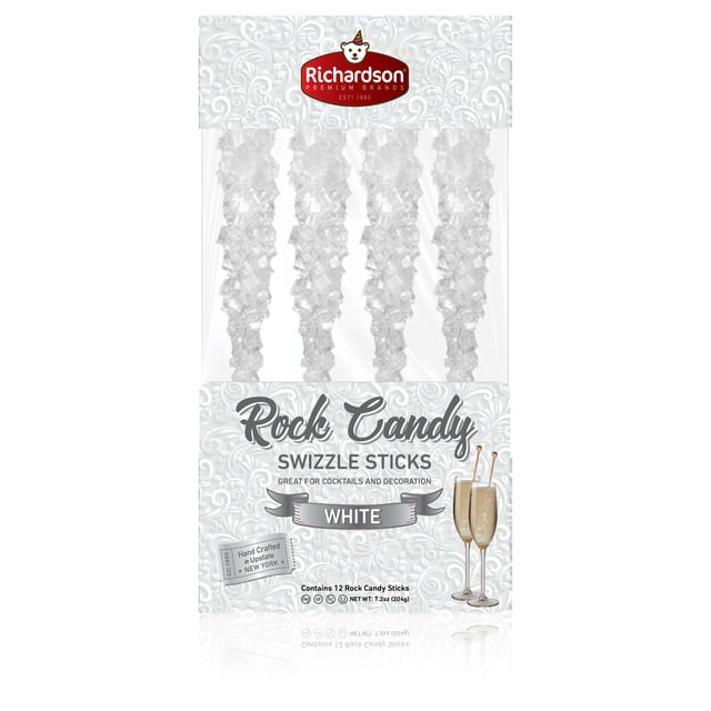 Richardson White Rock Candy Swizzle Sticks 12 piece box - Walmart.com