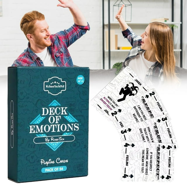 RicheeTechLtd Deck of Emotions: 54 - Pack Playing Cards - Engaging and ...