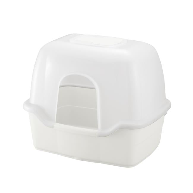 Richell 60023 PAW TRAX Wide Hooded Cat Litter Box - White - Walmart.com