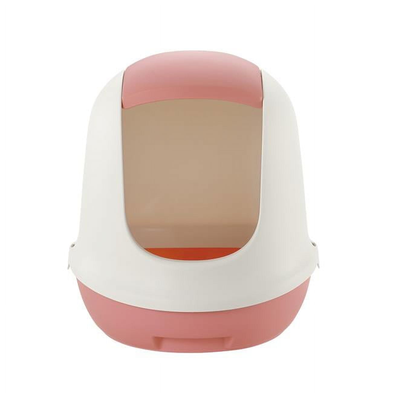 Richell Dome Hooded Cat Litter Box, Durable Plastic, Pink, Easy Clean ...