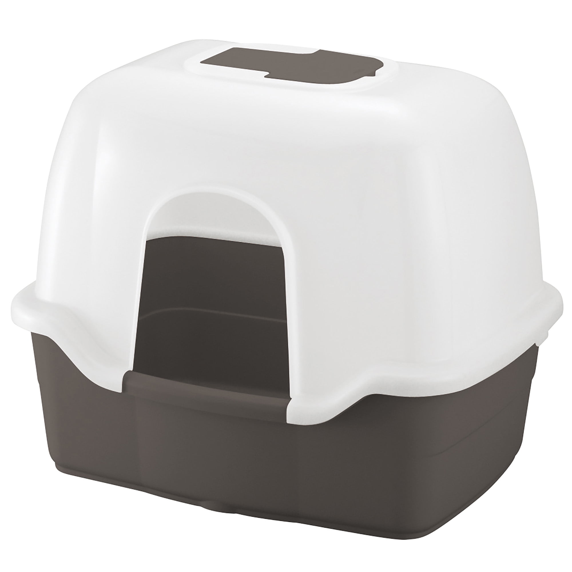 Richell Paw Trax Wide Hooded Cat Litter Box in Brown - Walmart.com