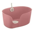 Richell Large Size PAW TRAX High Wall Cat Litter Box XL in Salmon Pink ...