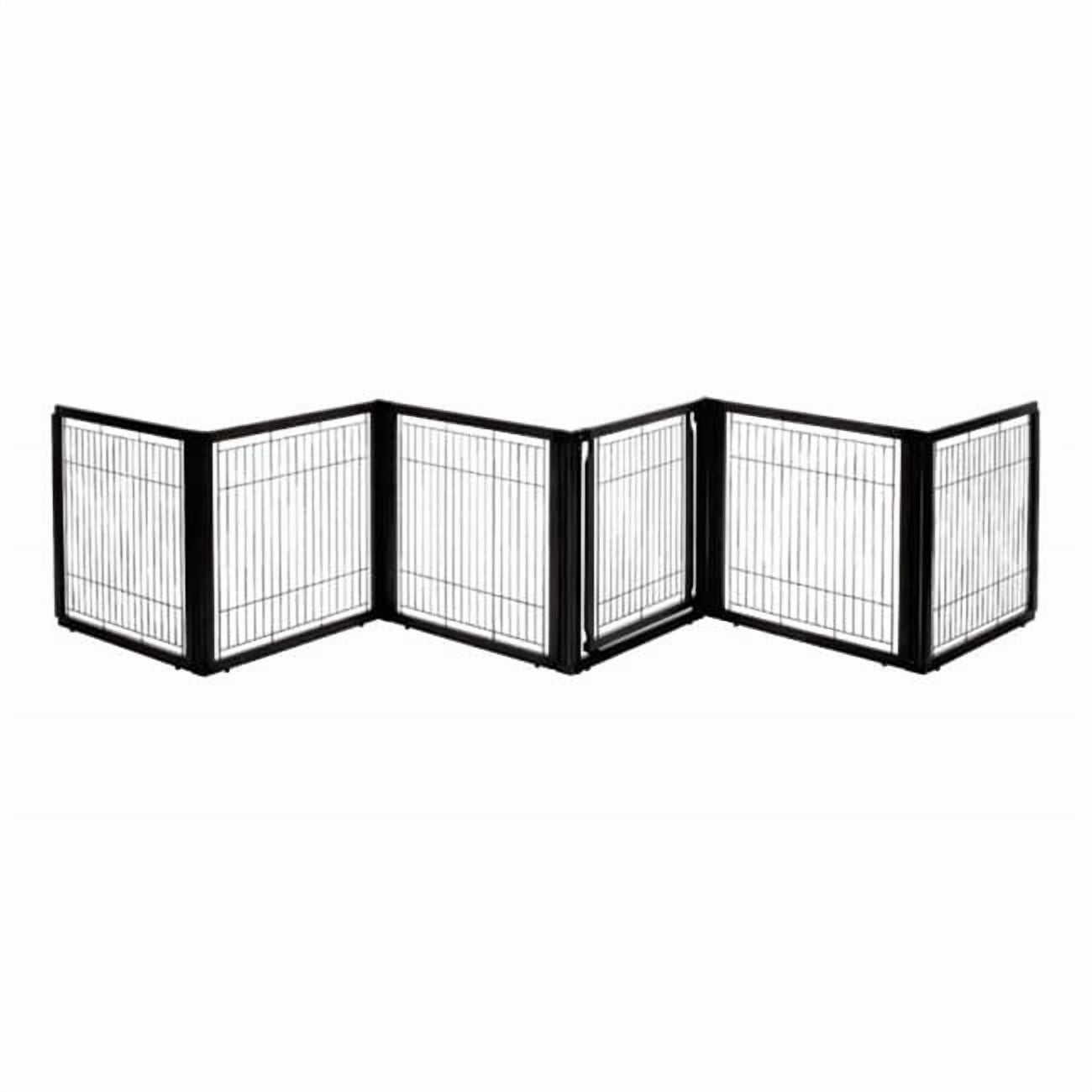 Richell USA Convertible Elite Pet Gate 6-Panel - Black - 135.8 x 29.1 x ...