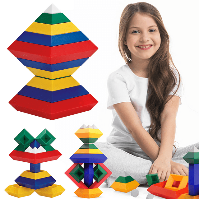 Richgv Building Blocks Stacking Toys for Kids Stacker Toy 3D Pyramid ...