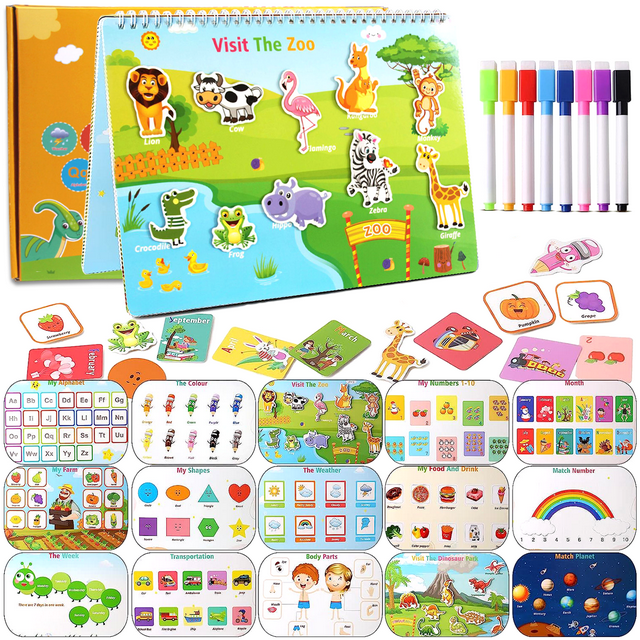 Richgv Busy Book Montessori Learning Activities, Educational Toys for ...