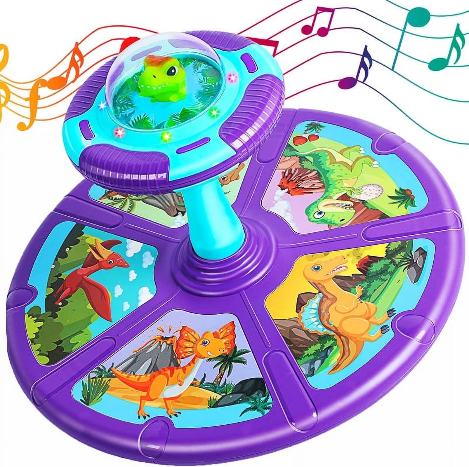 Richgv Dinosaur Sit and Spin Toys for 2 3 4 Year Kids, 360° Sit Spinner ...