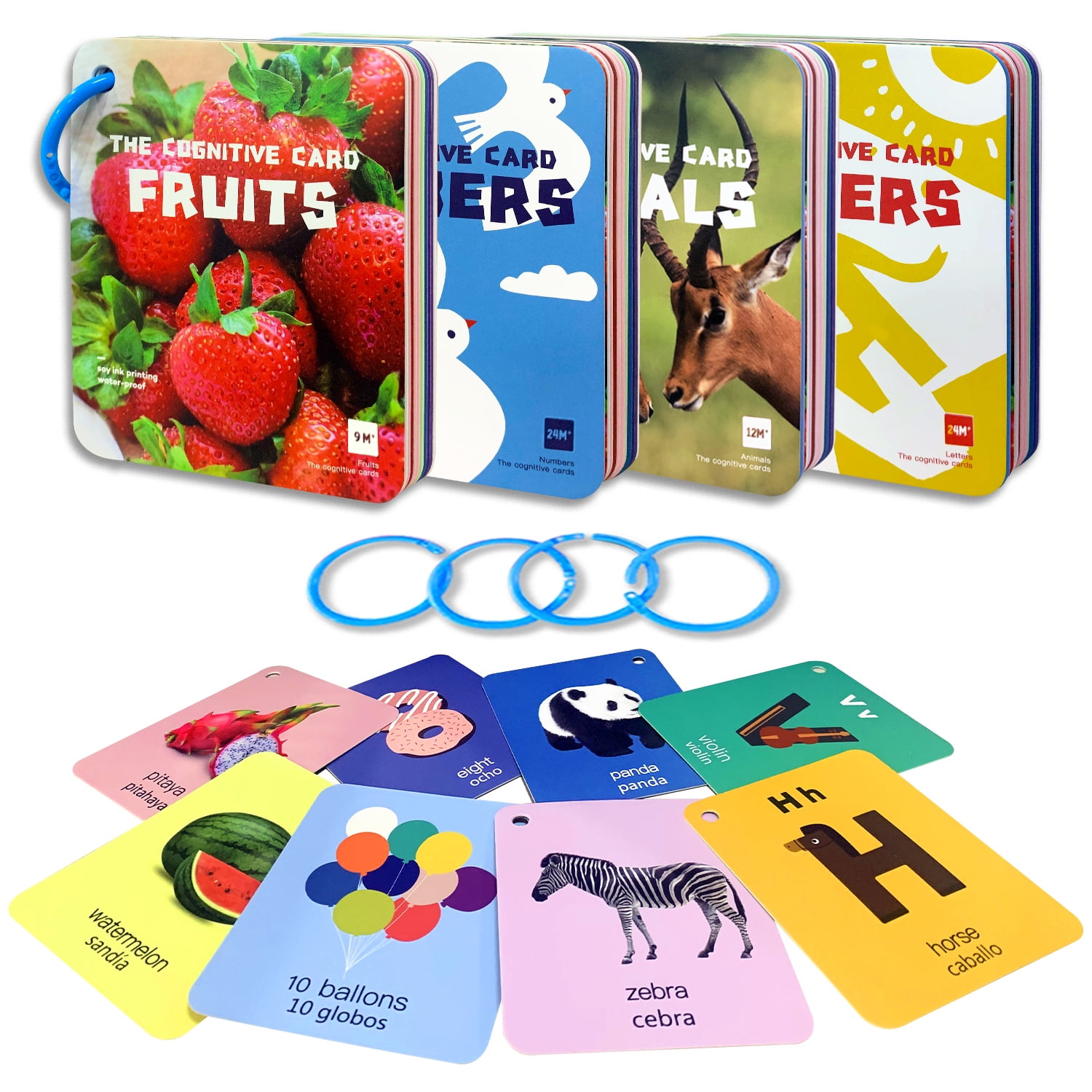 Richgv Toddler Flash Cards, 50 pcs 100 Pages, Memory, Animal, Word ...