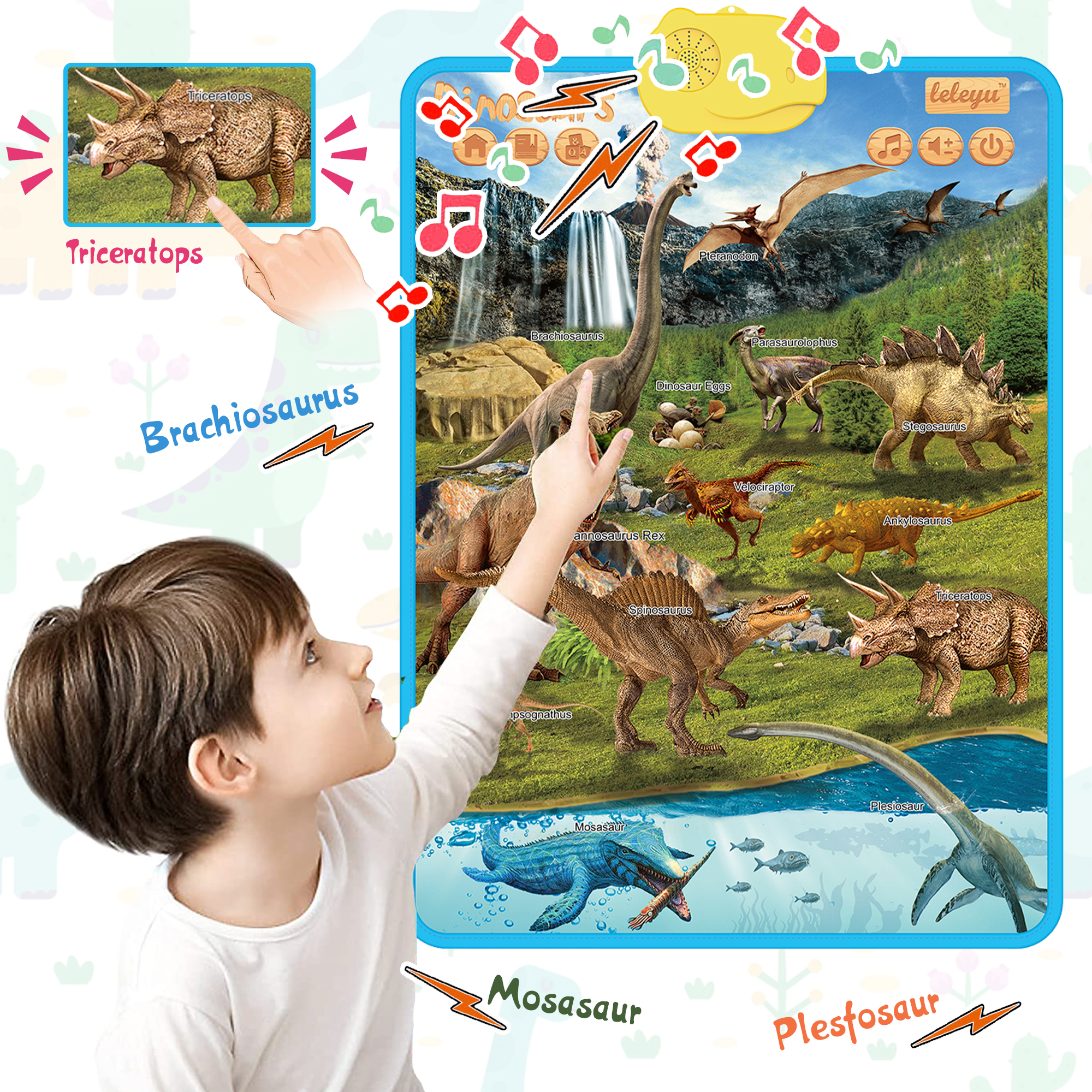Richgv Interactive ABC and 123s Learning Poster, Electronic Alphabet ...