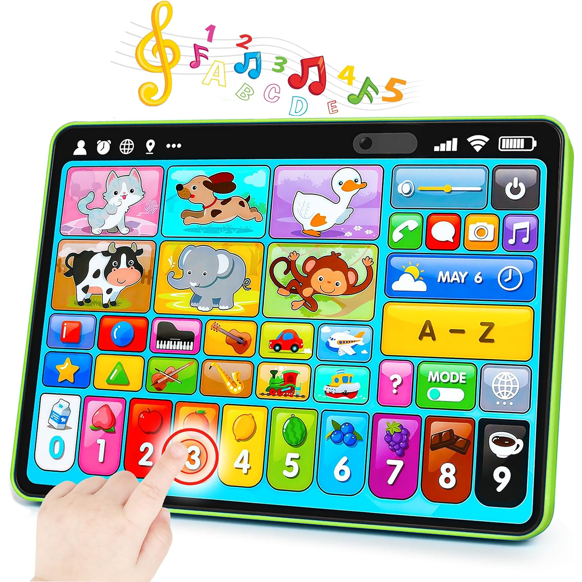 Richgv Kids Learning Tablet, Trilingual Educational Pad, Montessori Toy ...