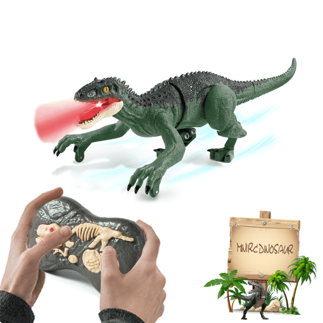 Richgv Mini RC Dino T-Rex Light Toy for Boys 3-12, Realistic Walking Robot Dinosaur ...