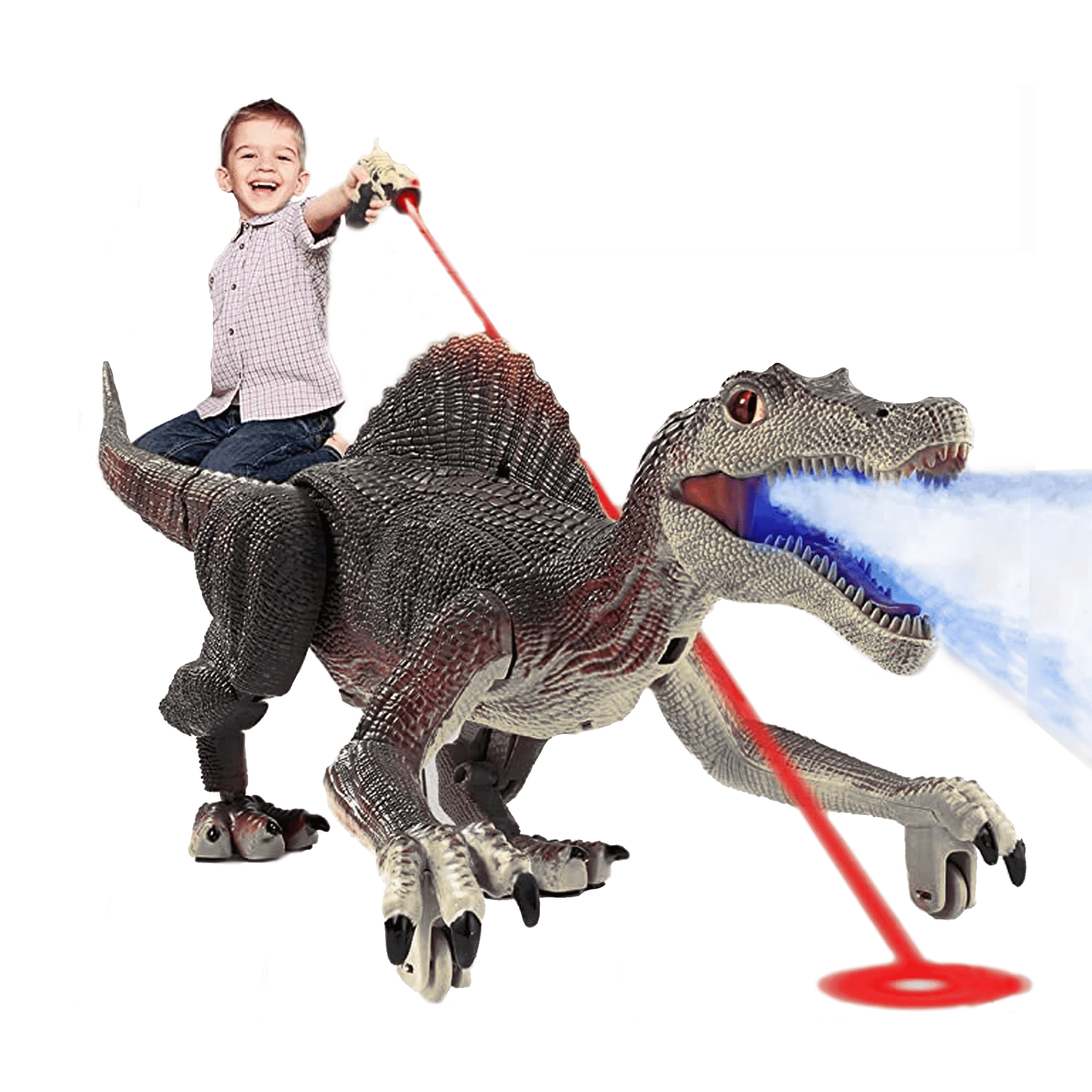 Richgv RC Velociraptor Robot, Laser Dino Toy for Boys 3-8 Years, Light ...