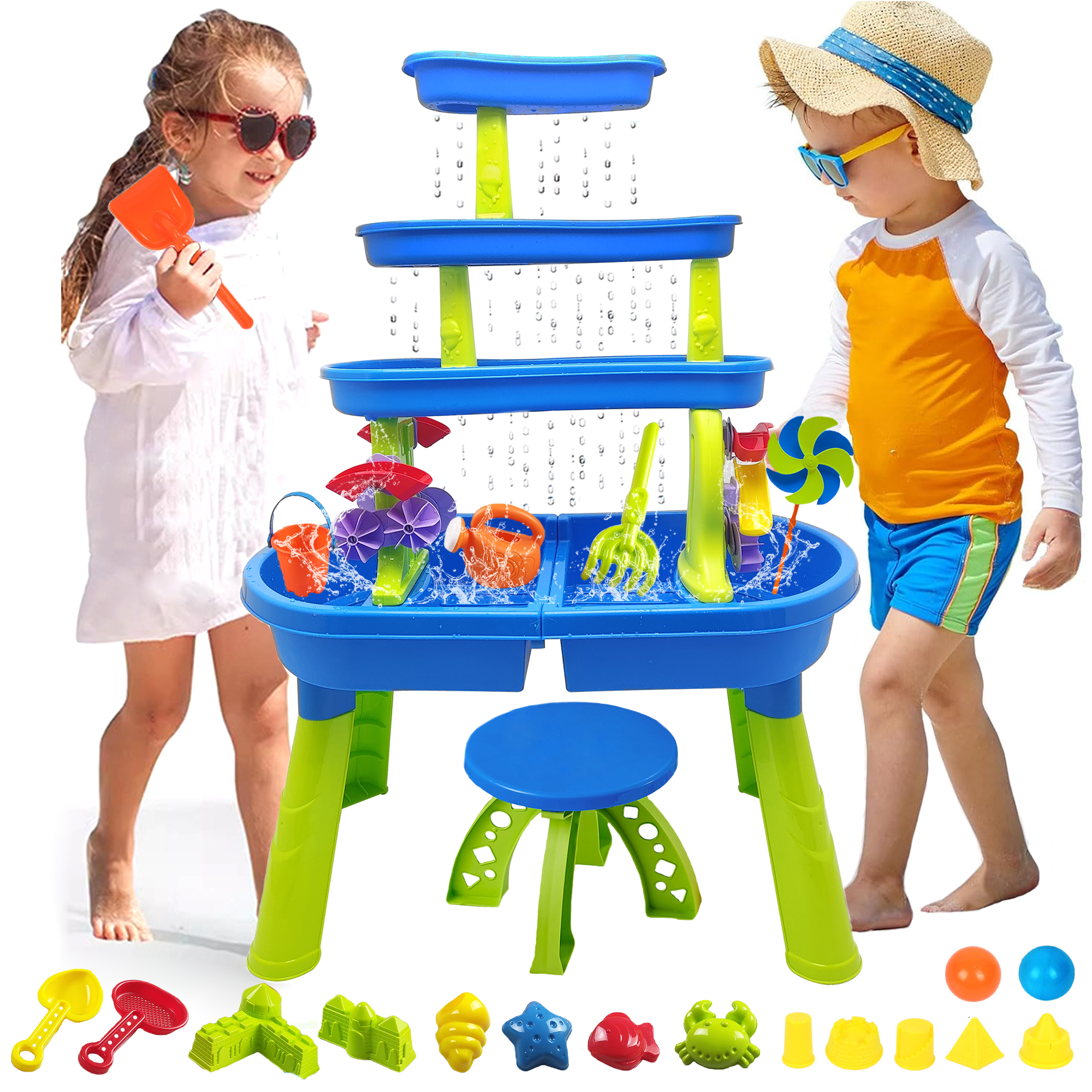 Richgv Sand and Water Table Toy for Kids, 4-Tier Kids Sand and Water ...