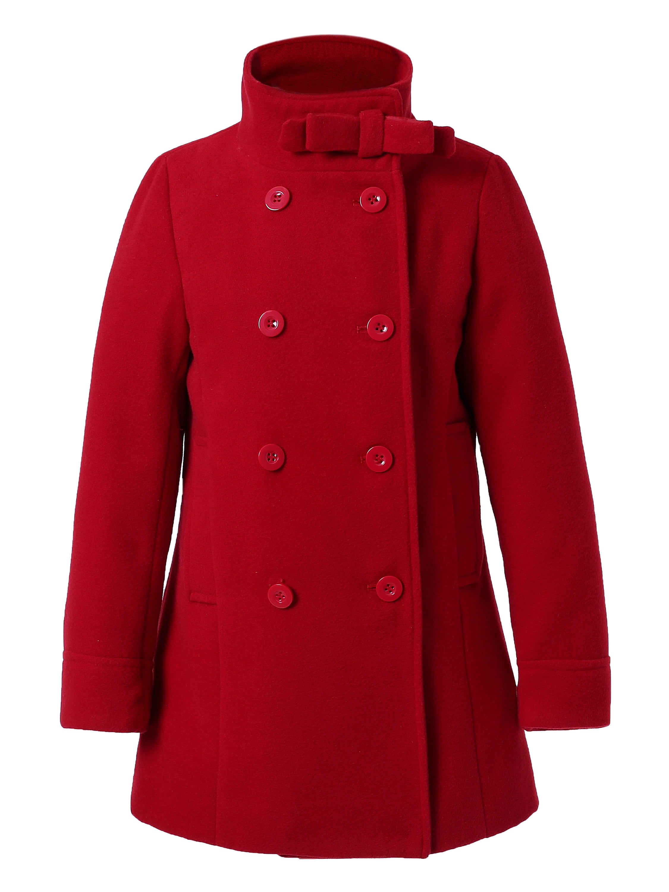 Richie House Little Girls Dark Red Double-Breasted Stand Collar Jacket ...