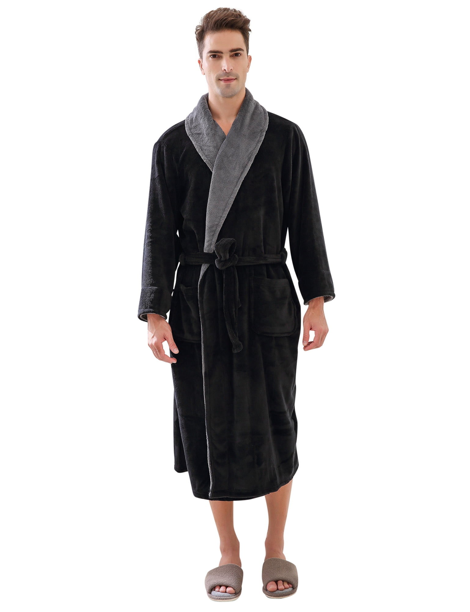 Richie House Men's Warm and Soft Fleece Robe Bathrobe RHM2759 - Walmart.com