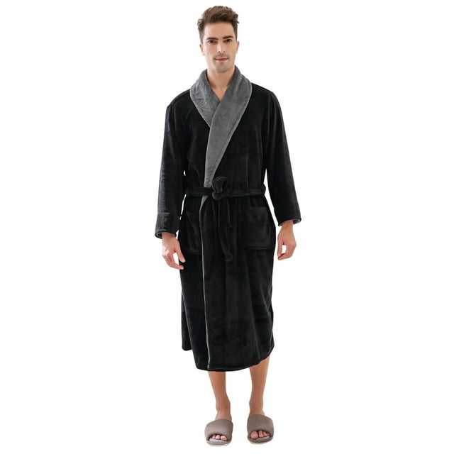 Richie House Men's Warm and Soft Fleece Robe Bathrobe RHM2759 - Walmart.com