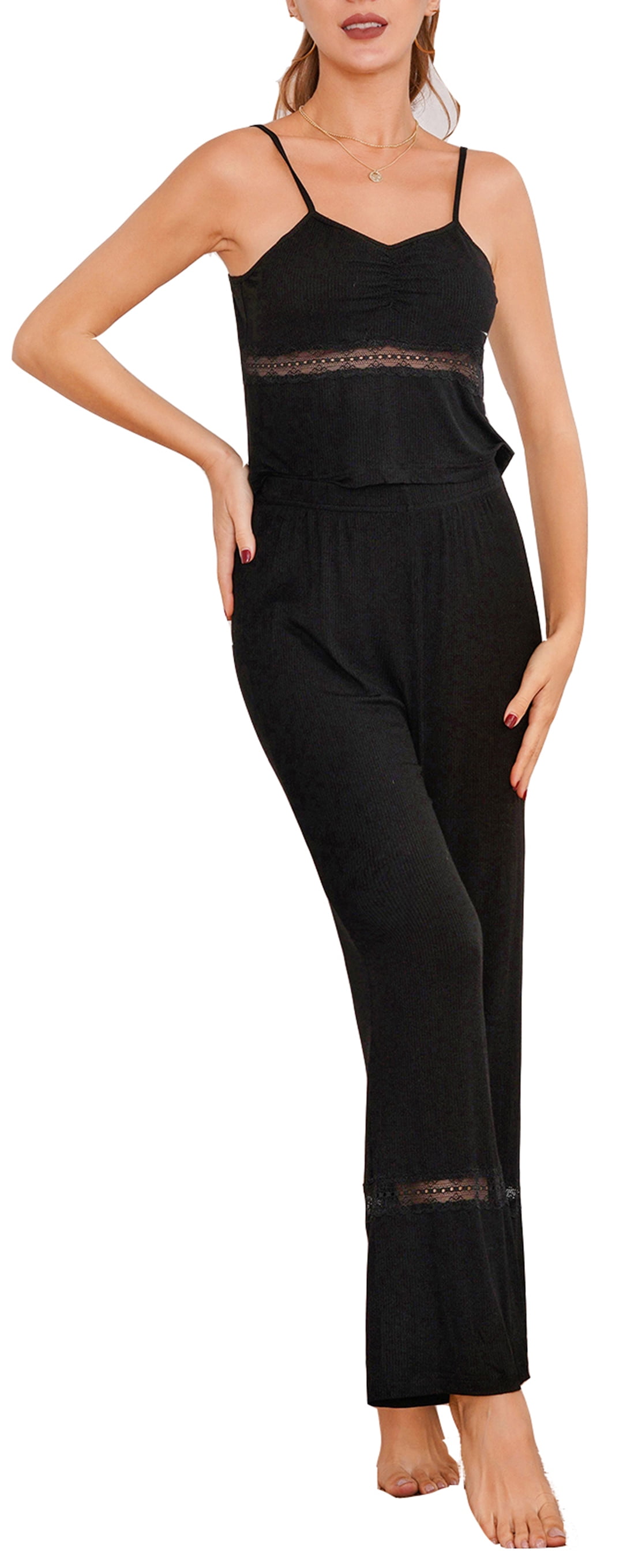 Richie House Pajama Set Outfit Strappy Sexy Lace Long Pants Set PJS ...