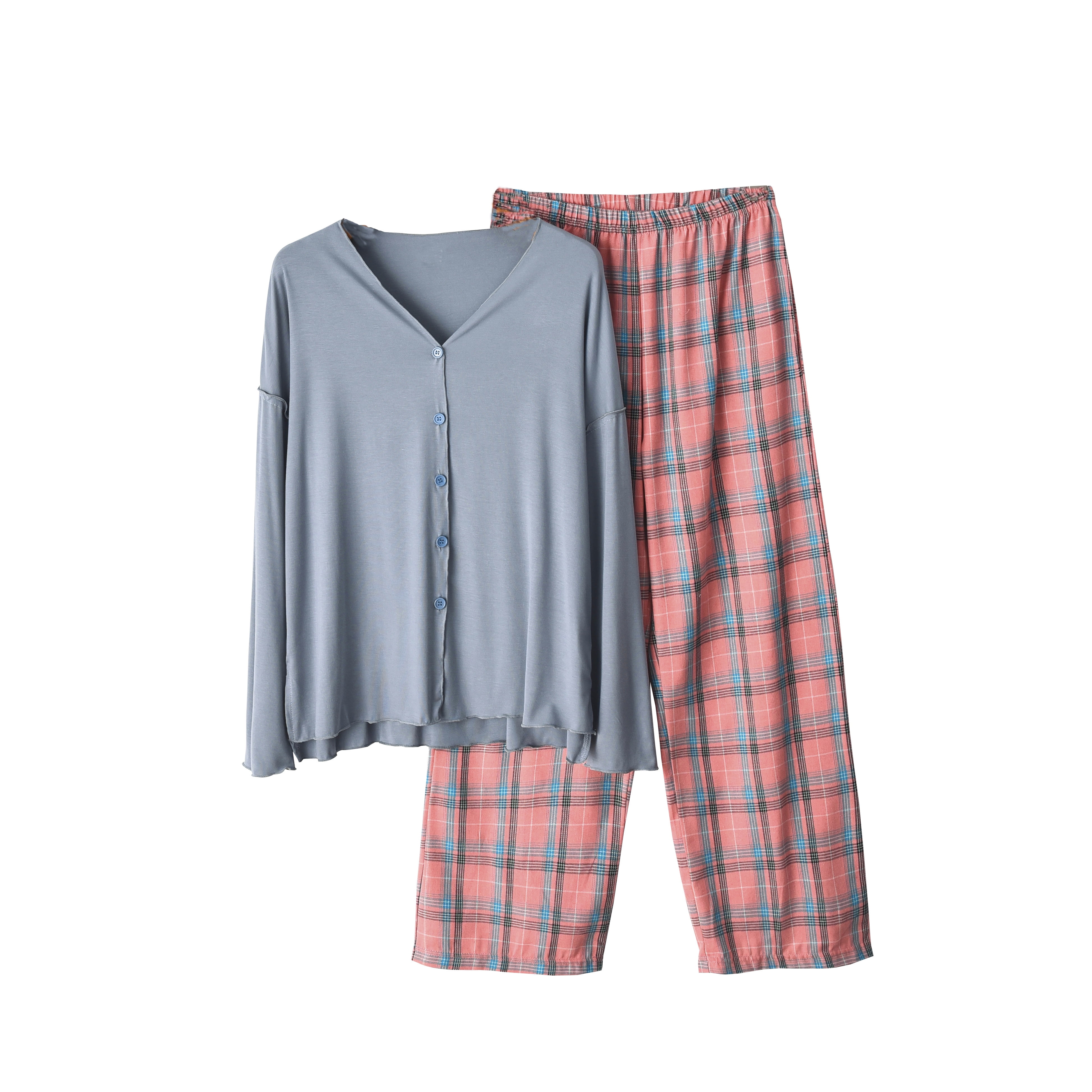 Richie House Pajamas Set Women Long Sleeve Button Casual Stripe ...