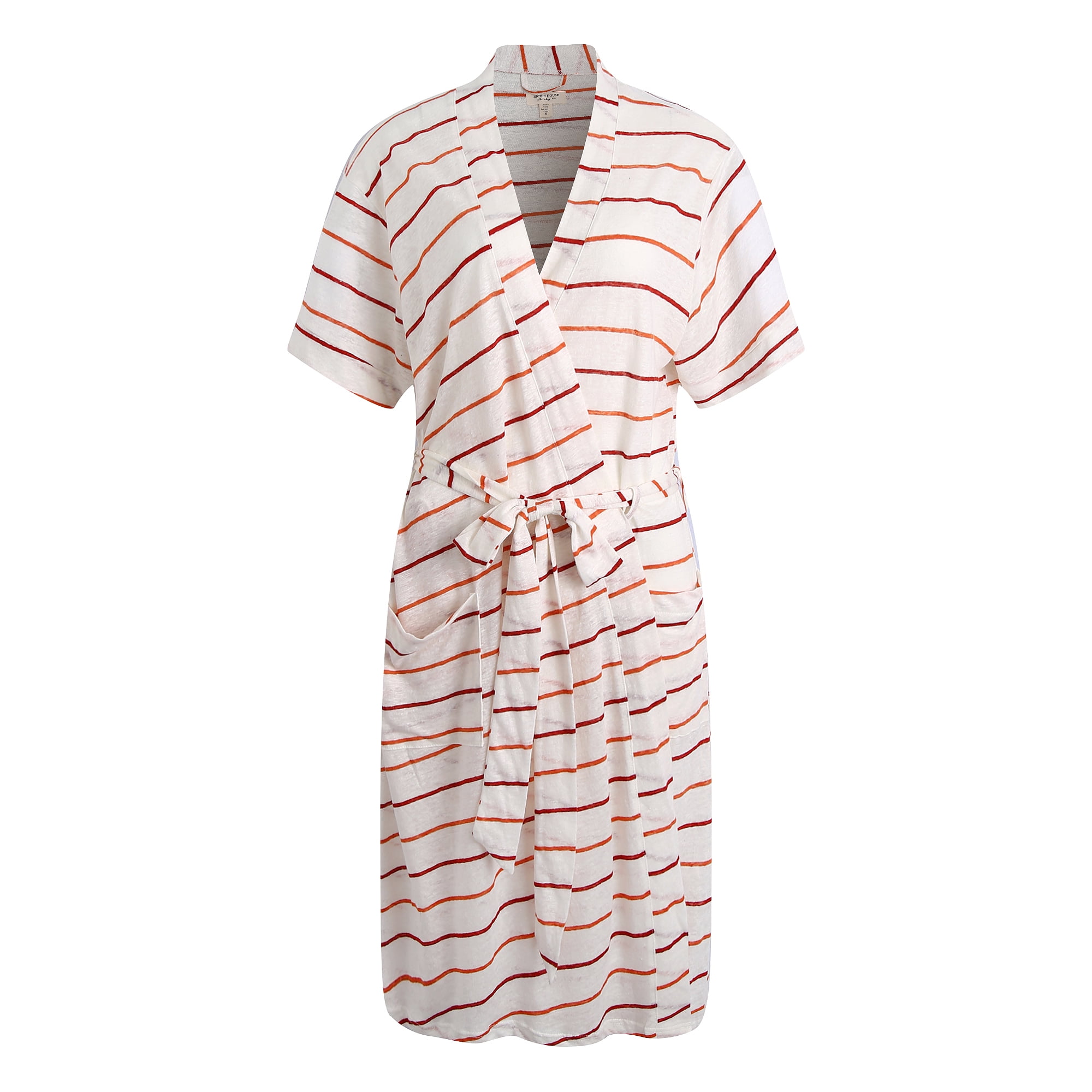 Richie House Short Kimono Plaid Robe Women's Sleeve Cotton Bathrobe ...