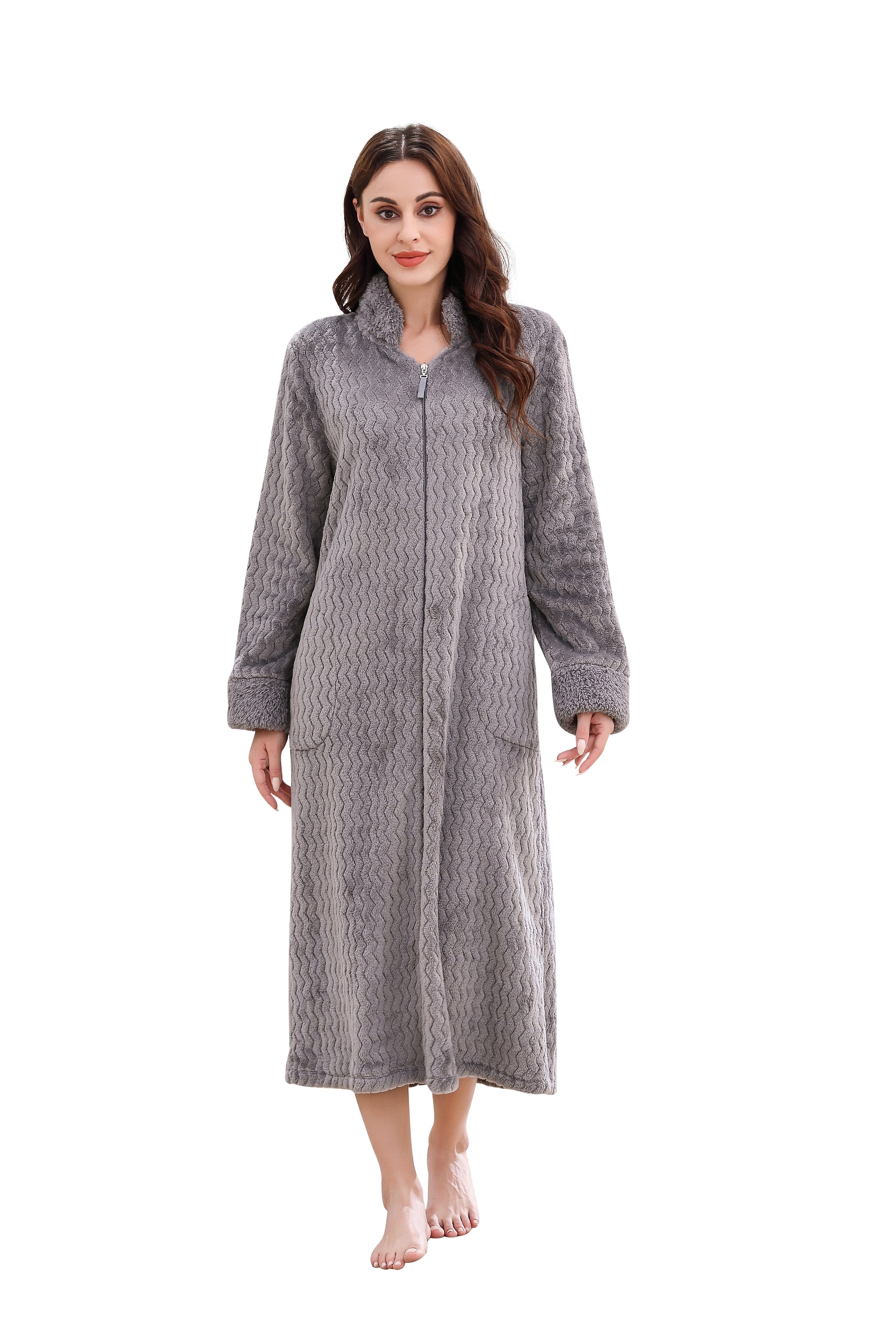 Richie House Women's Lightweight Winter Full Length Fleece Robe with ...