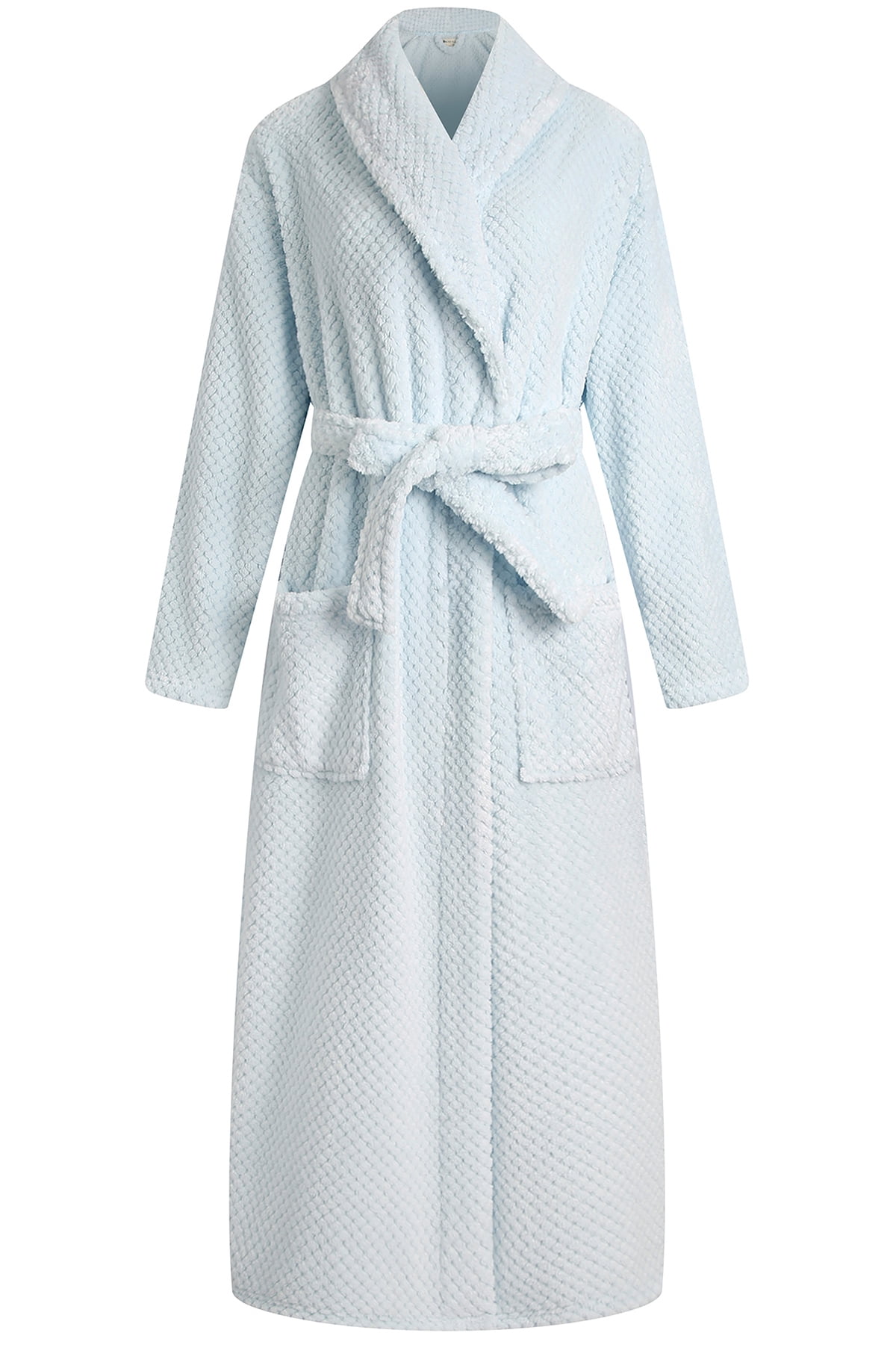 Richie House Women's Long Robe Plush Soft Warm Fleece Elegant Lounger ...