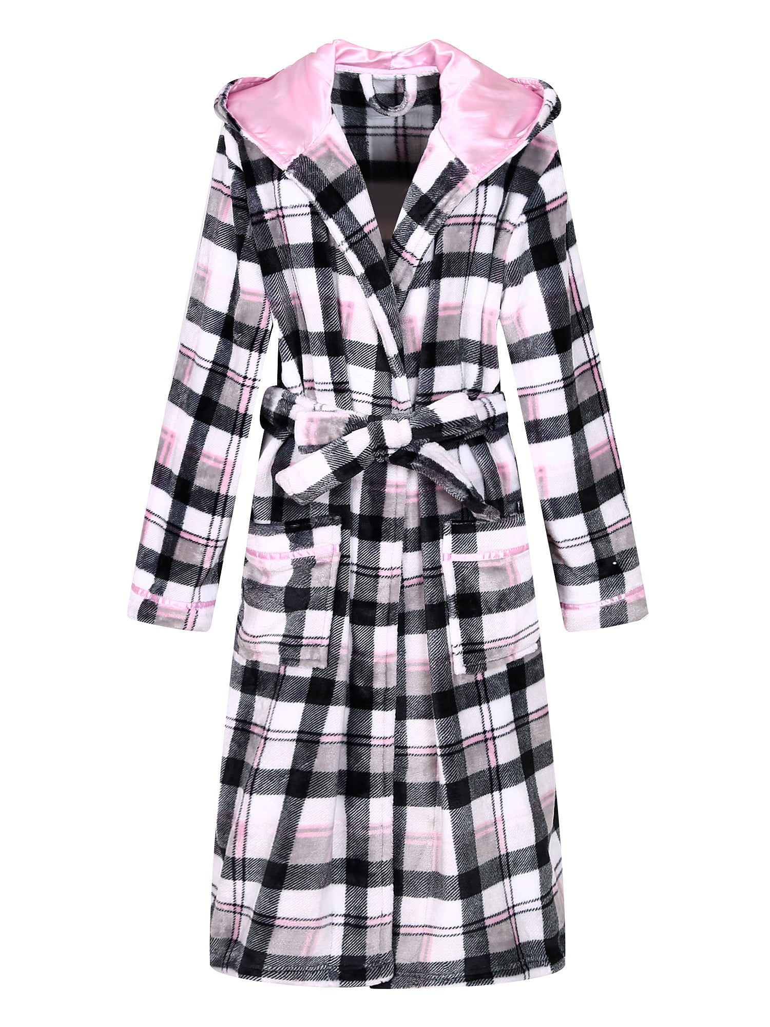 Richie House Women's Plaid Fleece Bathrobe Robe RHW2714 - Walmart.com