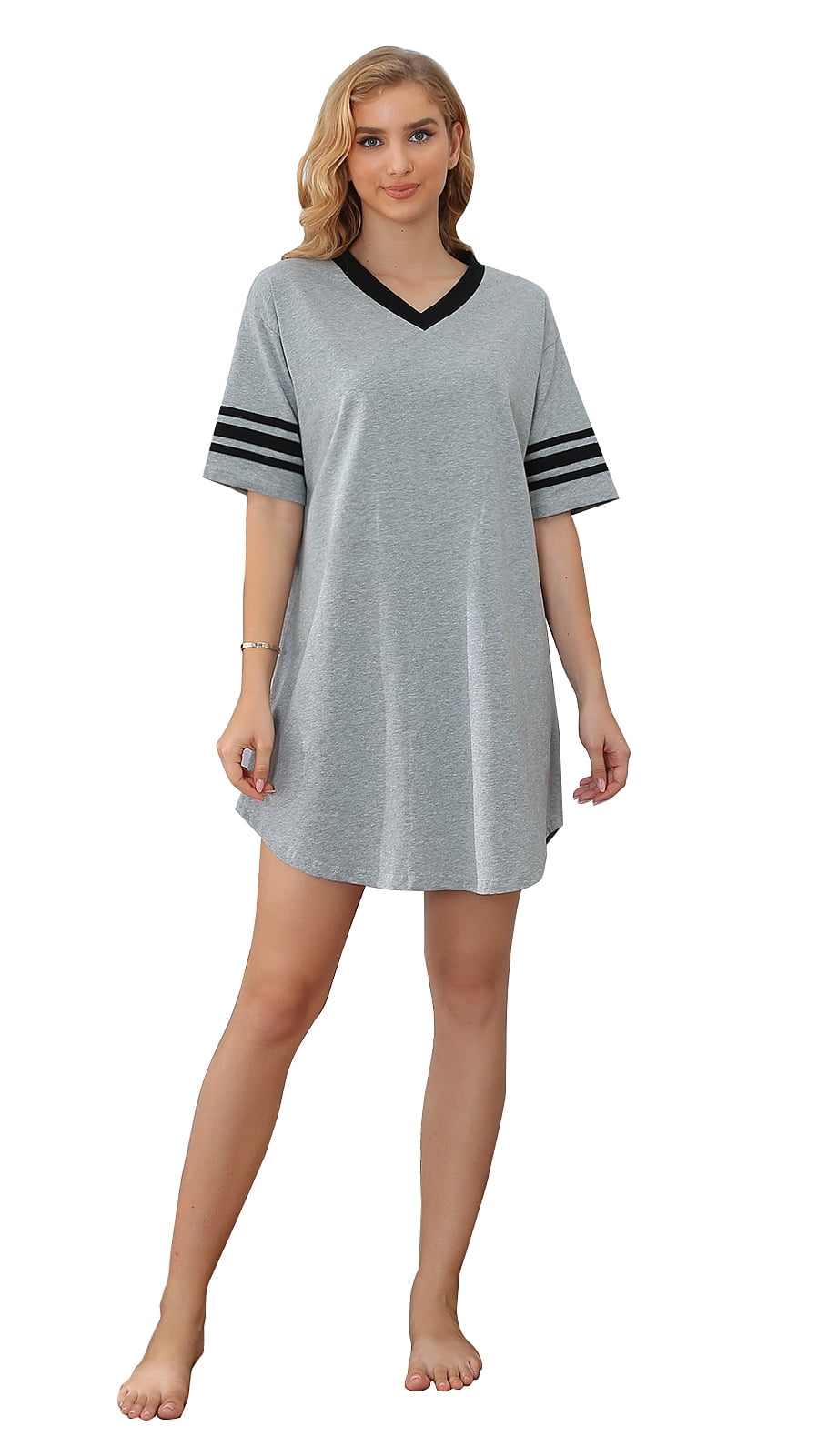 Richie House Womens Sleepwear Short Sleeve Nightgowns Sleepshirt Loose ...