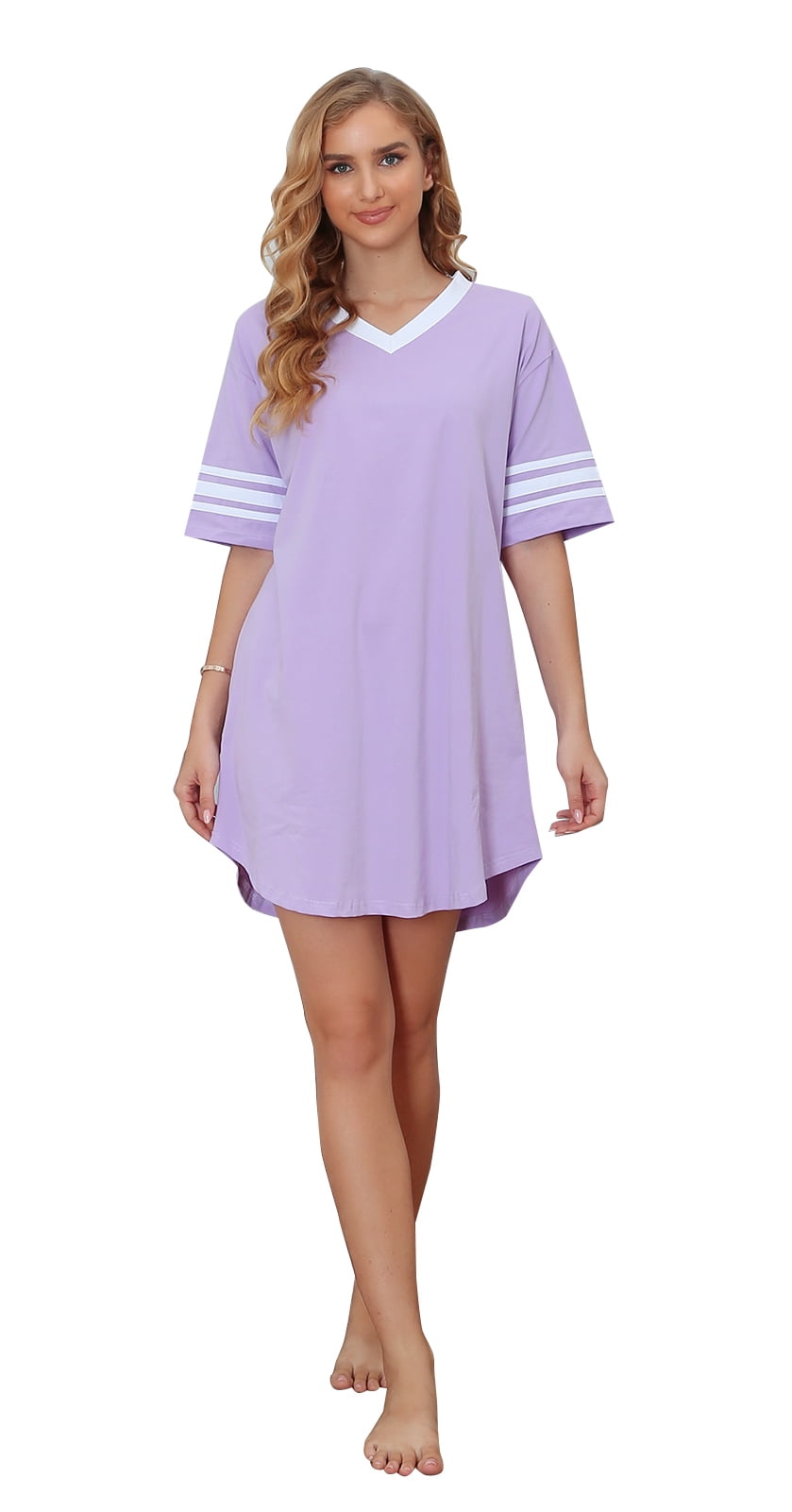 Richie House Womens Sleepwear Short Sleeve Nightgowns Sleepshirt Loose ...
