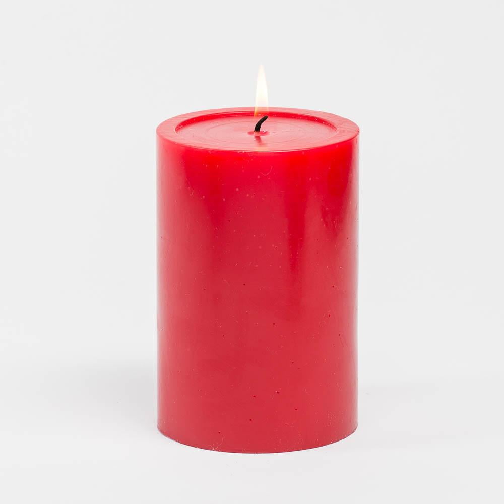 Richland Long Burning Unscented Red Pillar Candle, 4" x 6", Lasting ...